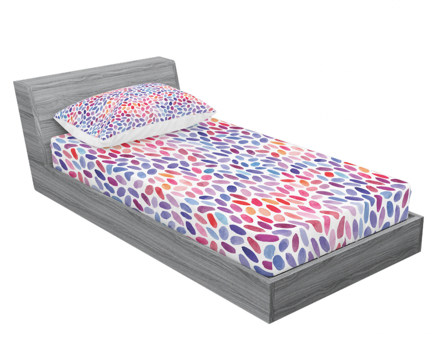 Ambesonne Trippy Watercolor Mix Funky Structu Hand Drawn Sheet Set ...