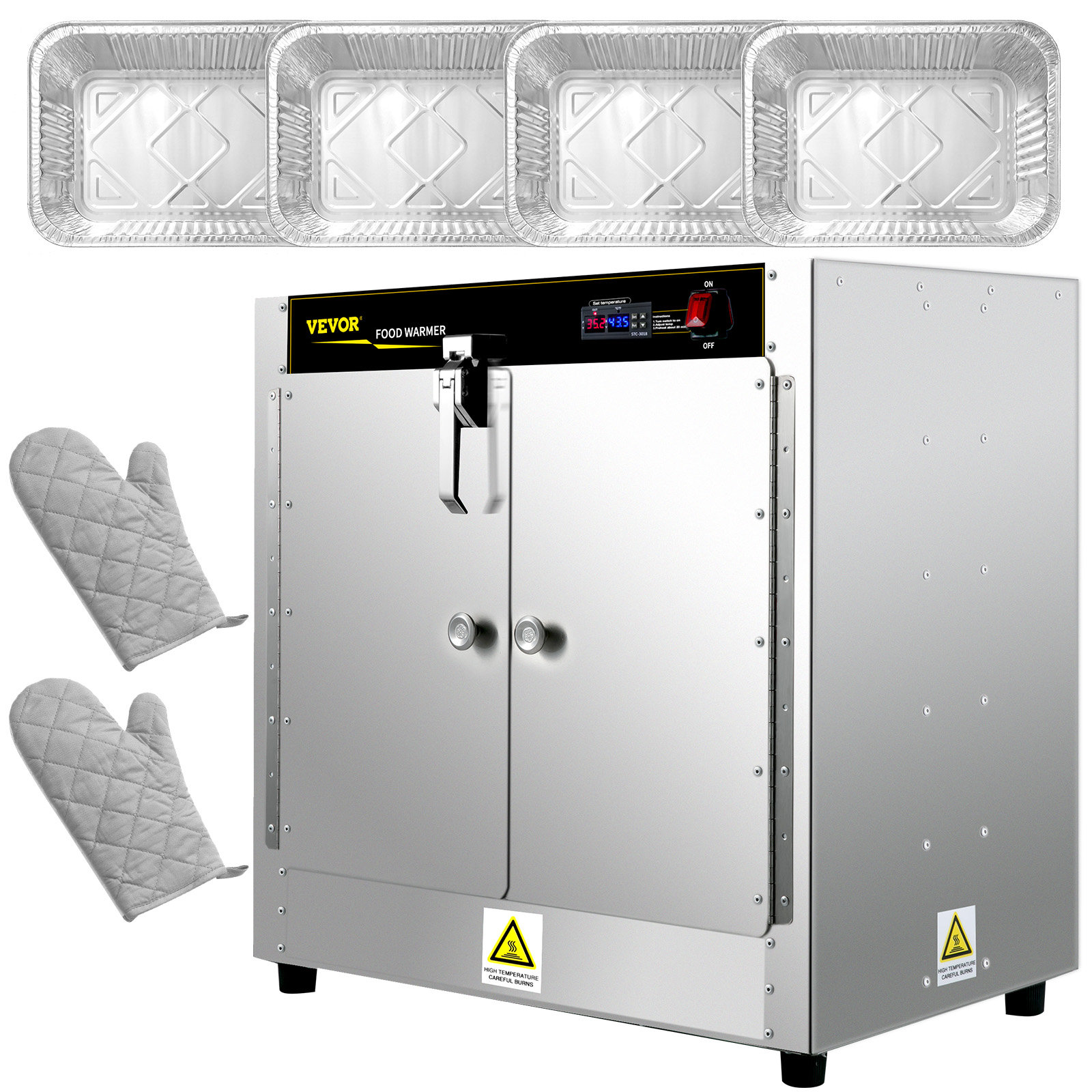 VEVOR Electric Hot Box Food Warmer with Water Tray and 4 Disposable ...