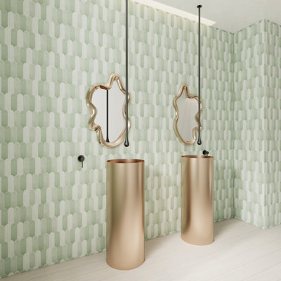 SUPERFLO 66.14＂Ceiling Mounted Brass Bathroom Sink Faucet, Wall Mounted ...