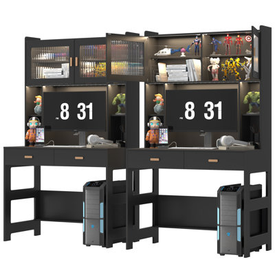 Latitude Run® Shona 40'' W Rectangle Computer Desk with Hutch and ...