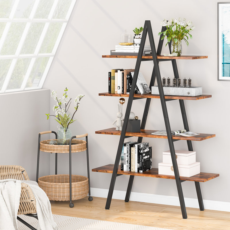 17 Stories Knightsen 65" H x 35" W Steel Ladder Bookcase & Reviews ...