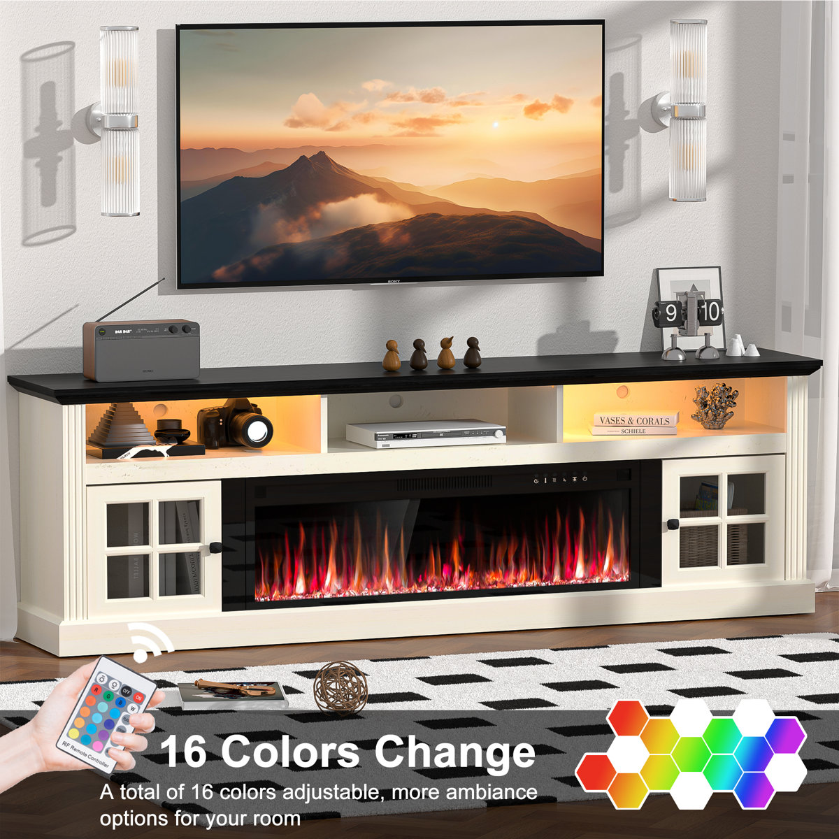 Ivy Bronx 70" Fireplace Tv Stand For Tvs Up To 80" With Storage ...
