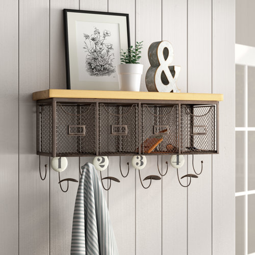 Gracie Oaks Calsbeck 9 - Hook Wall Mounted Coat Rack & Reviews | Wayfair