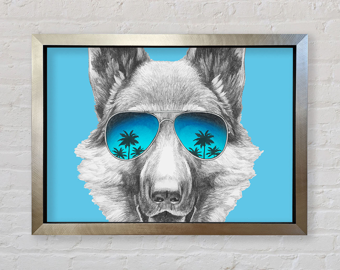Happy Larry German Shepherd Glasses Framed Print | Wayfair.co.uk