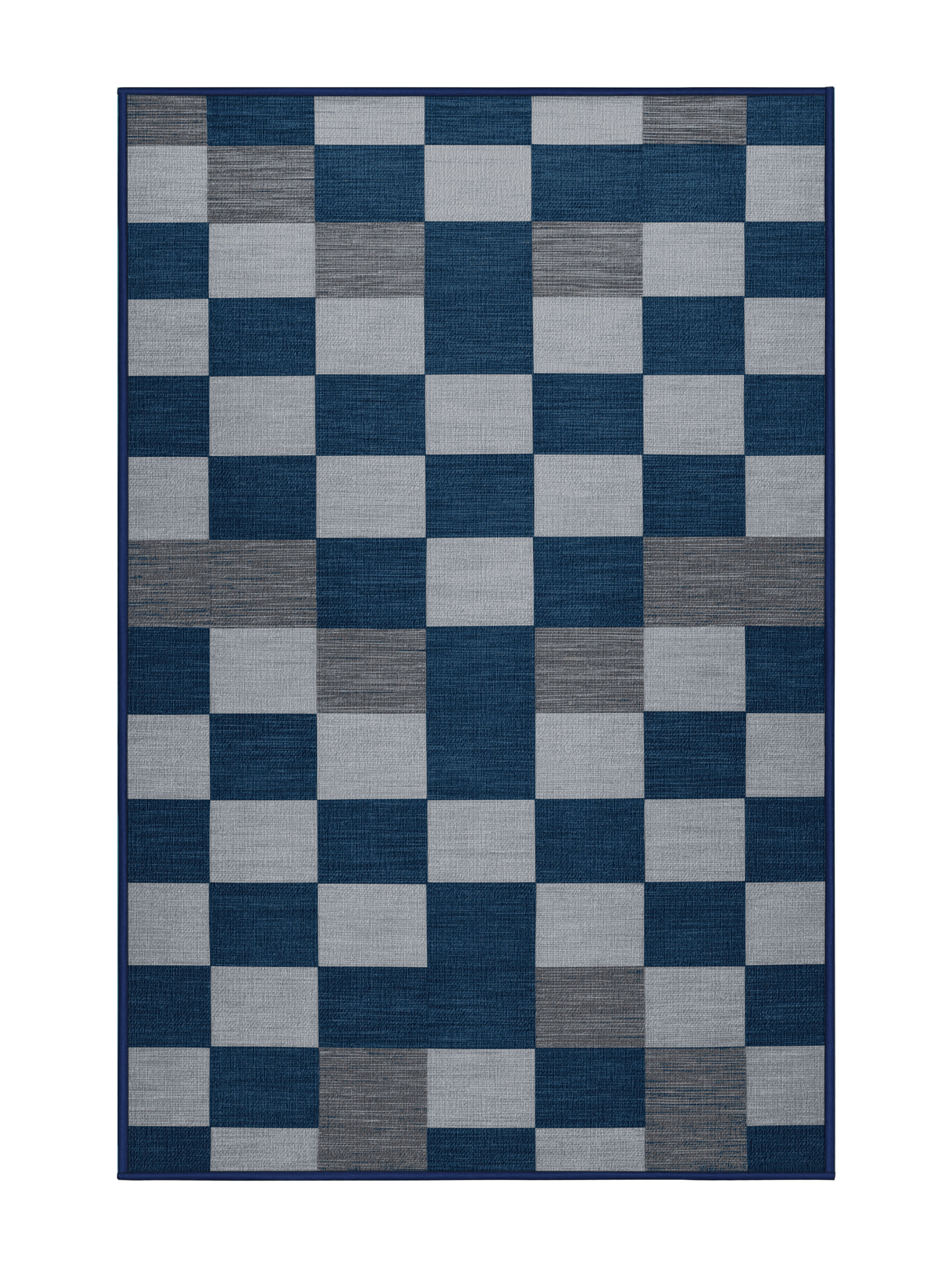 Hokku Designs Machine Washable Checkered Blue Area Rug | Wayfair