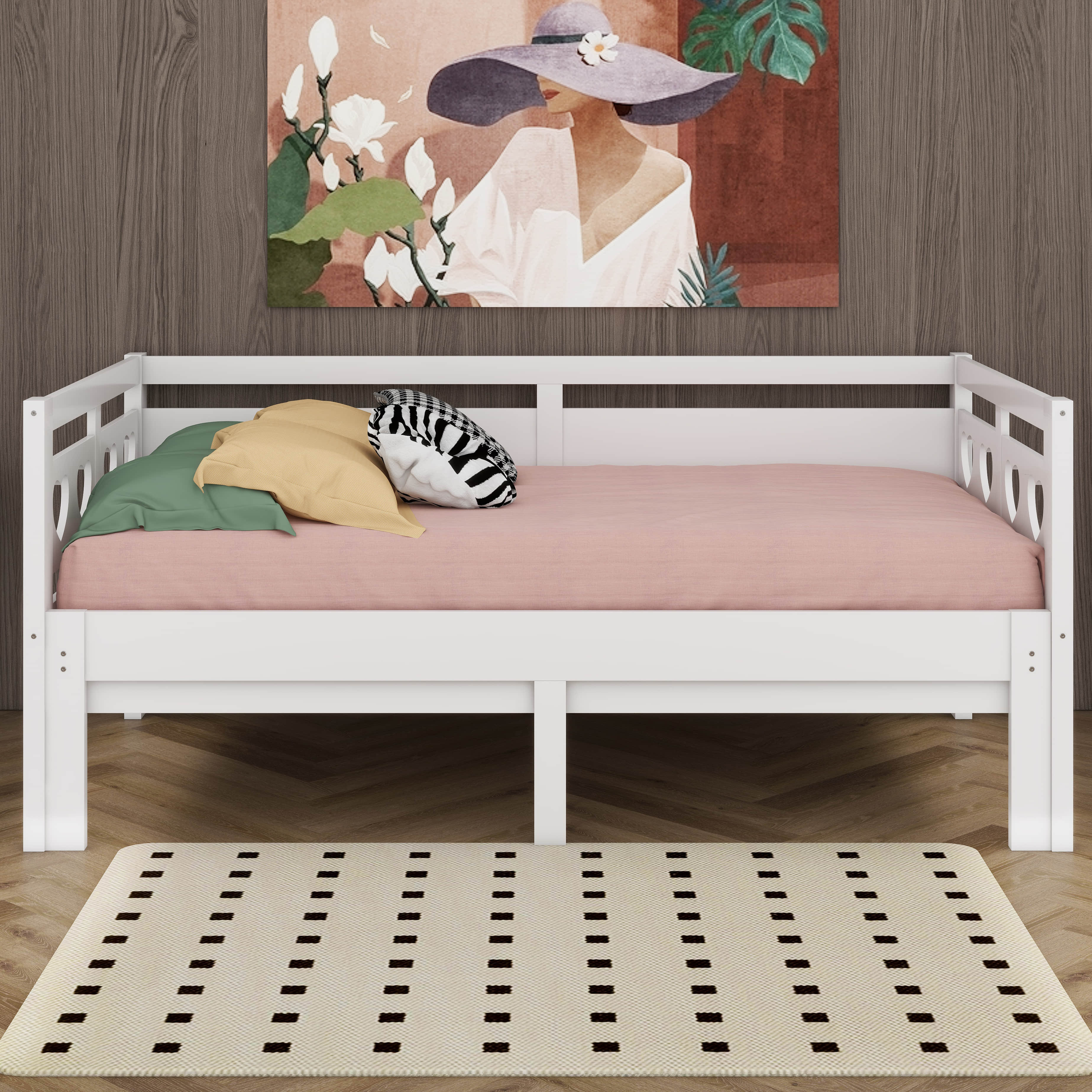 Lark Manor Extendable Daybed With Trundle, Twin Daybed With Solid Wood ...