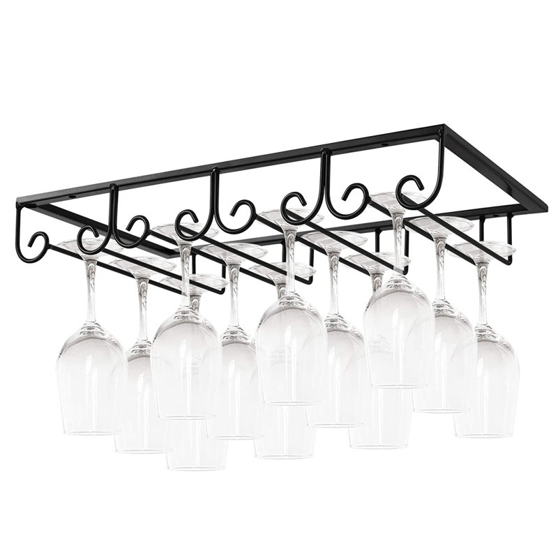 FullCircle Quake Under Cabinet Wine Glass Rack Stemware Rack-4 Rows 2 ...