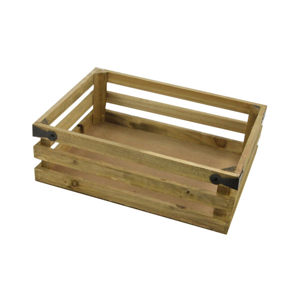 Gracie Oaks Poling Rustic Decorative Wooden Crate Tray, Coffee Tray ...