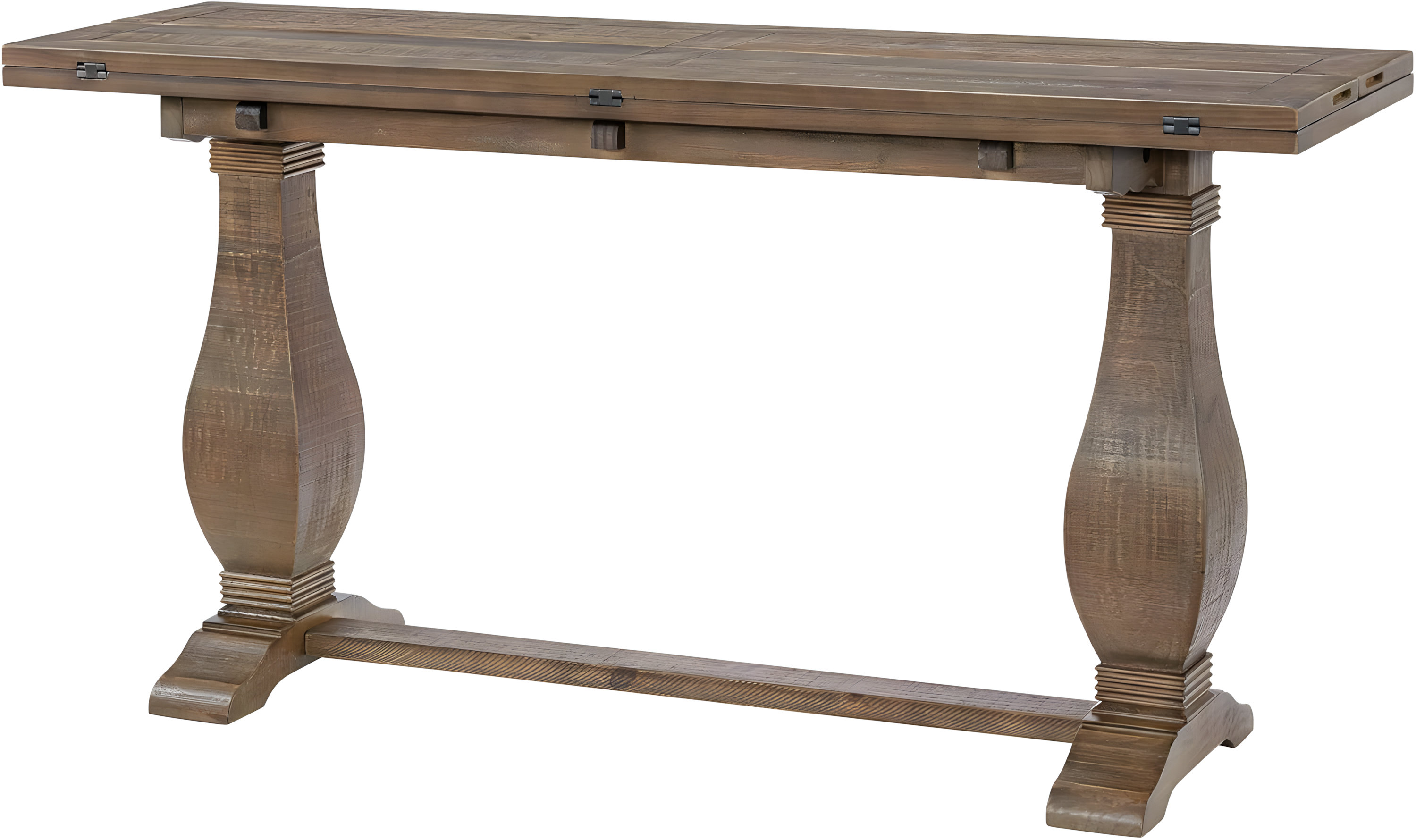 ERTCHUE RIED Napa Modular Reclaimed Wood Flip Top Console Dining Table ...