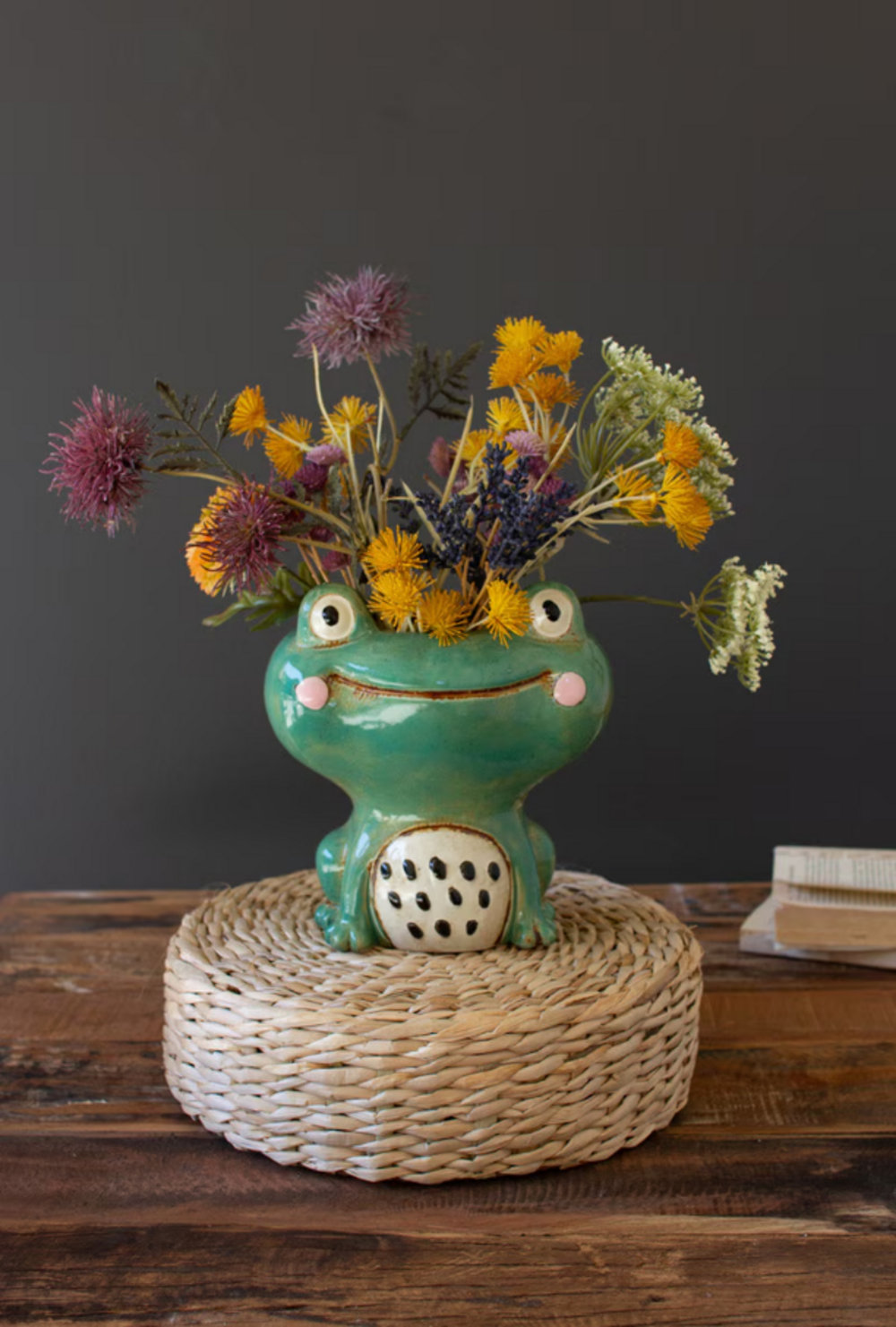 Red Barrel Studio® Ceramic Quirky Frog Planter | Wayfair