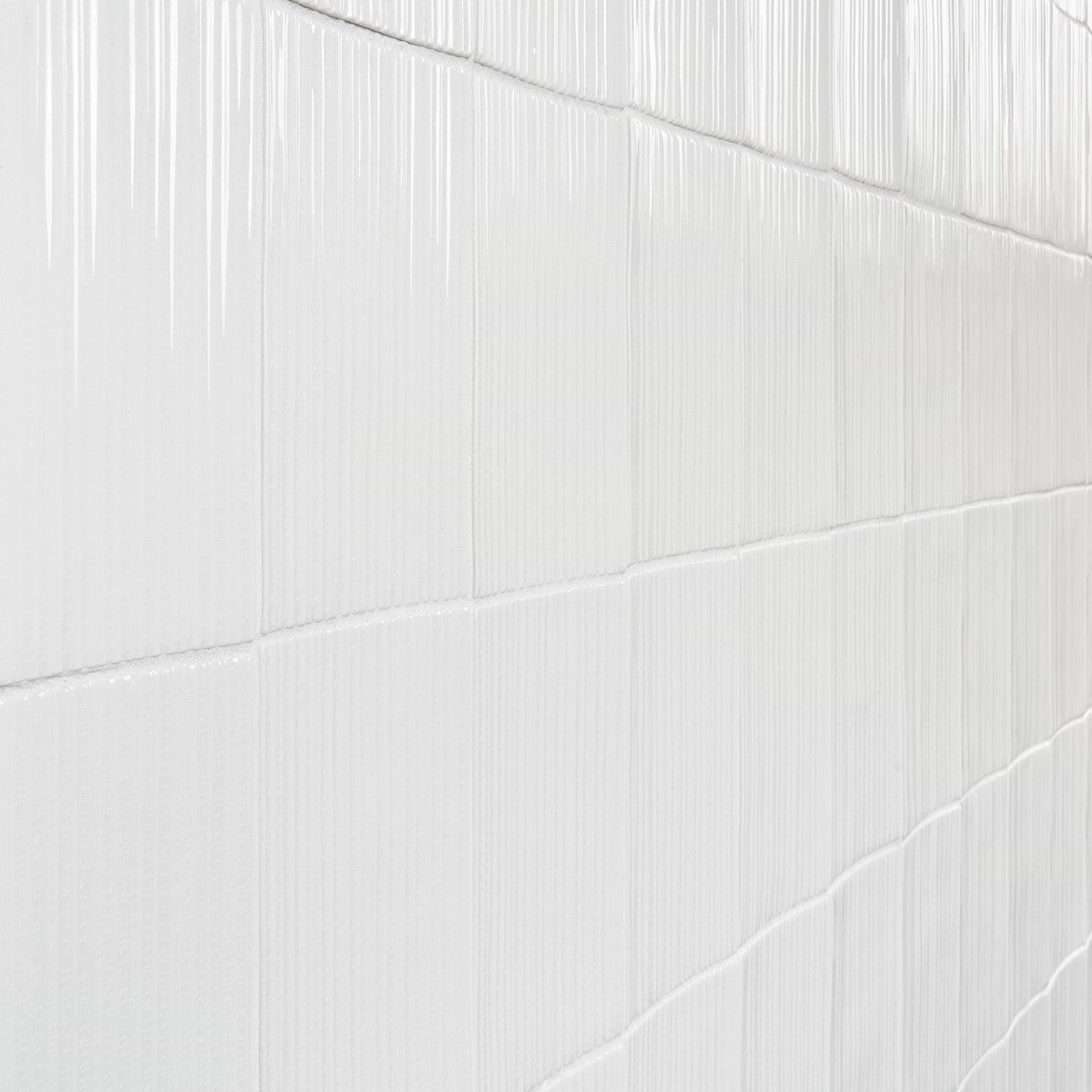 TileBar Nabi Subway Arctic Blue 4.5X9 Fluted Ridged Crackled Glossy ...