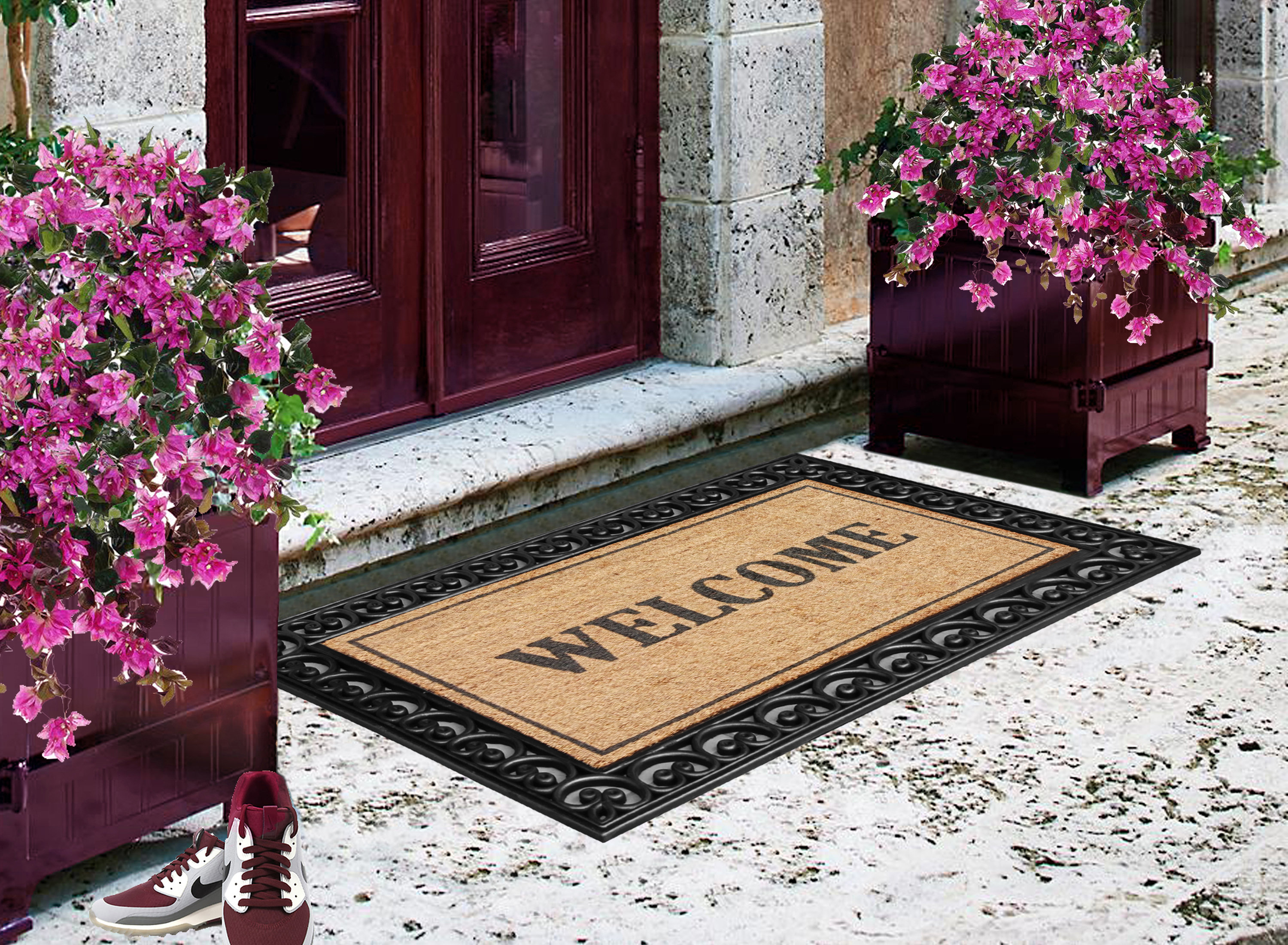 Canora Grey Wilsonville Natural Coir & Rubber Door Mat, 30x48, Thick ...
