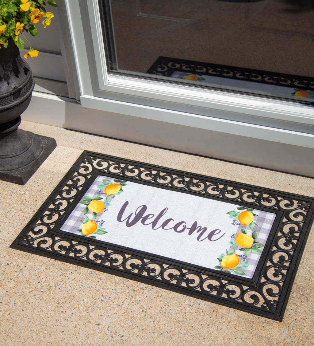 Evergreen Enterprises, Inc Welcome Lemon Wreath With Buffalo Plaid ...