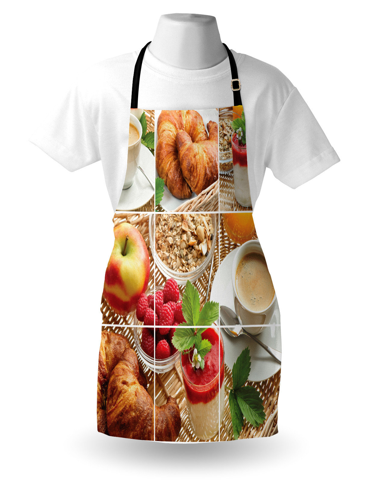 East Urban Home Coffee Apron Unisex, Croissants Juice Yogurt, Adult ...