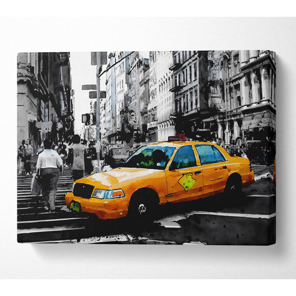 Latitude Run New York City Yellow Cab Crossing - Wrapped Canvas Print ...