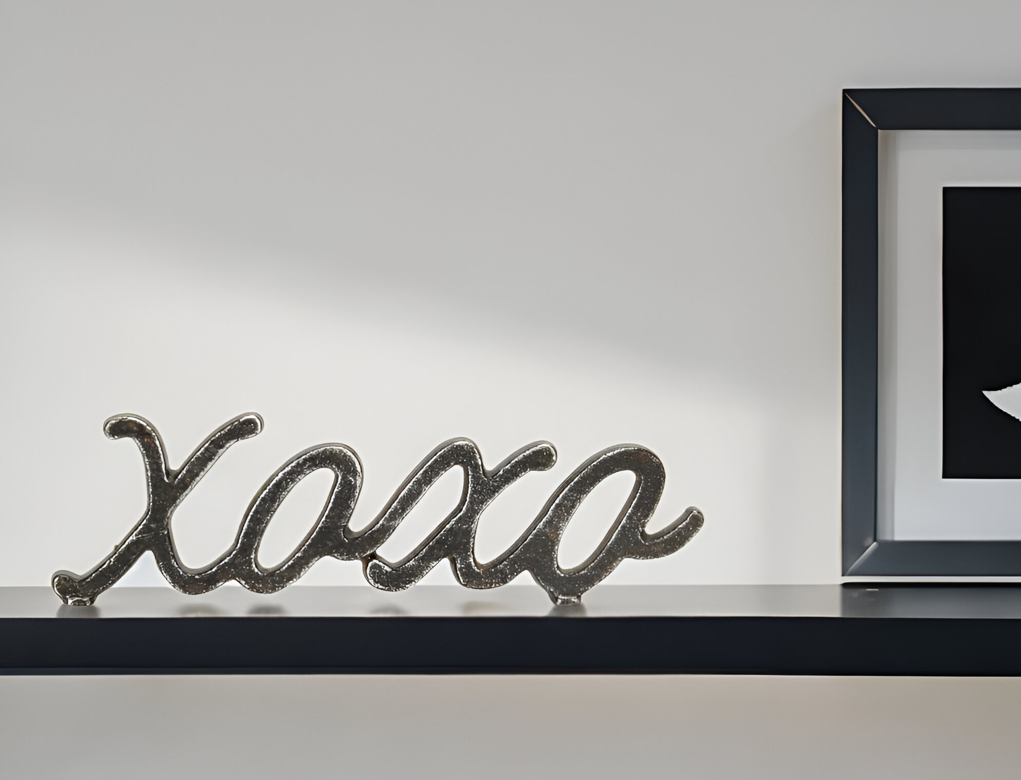 HomeRoots 3" Black Cast Iron Hand Painted XOXO Sentiment Tabletop ...