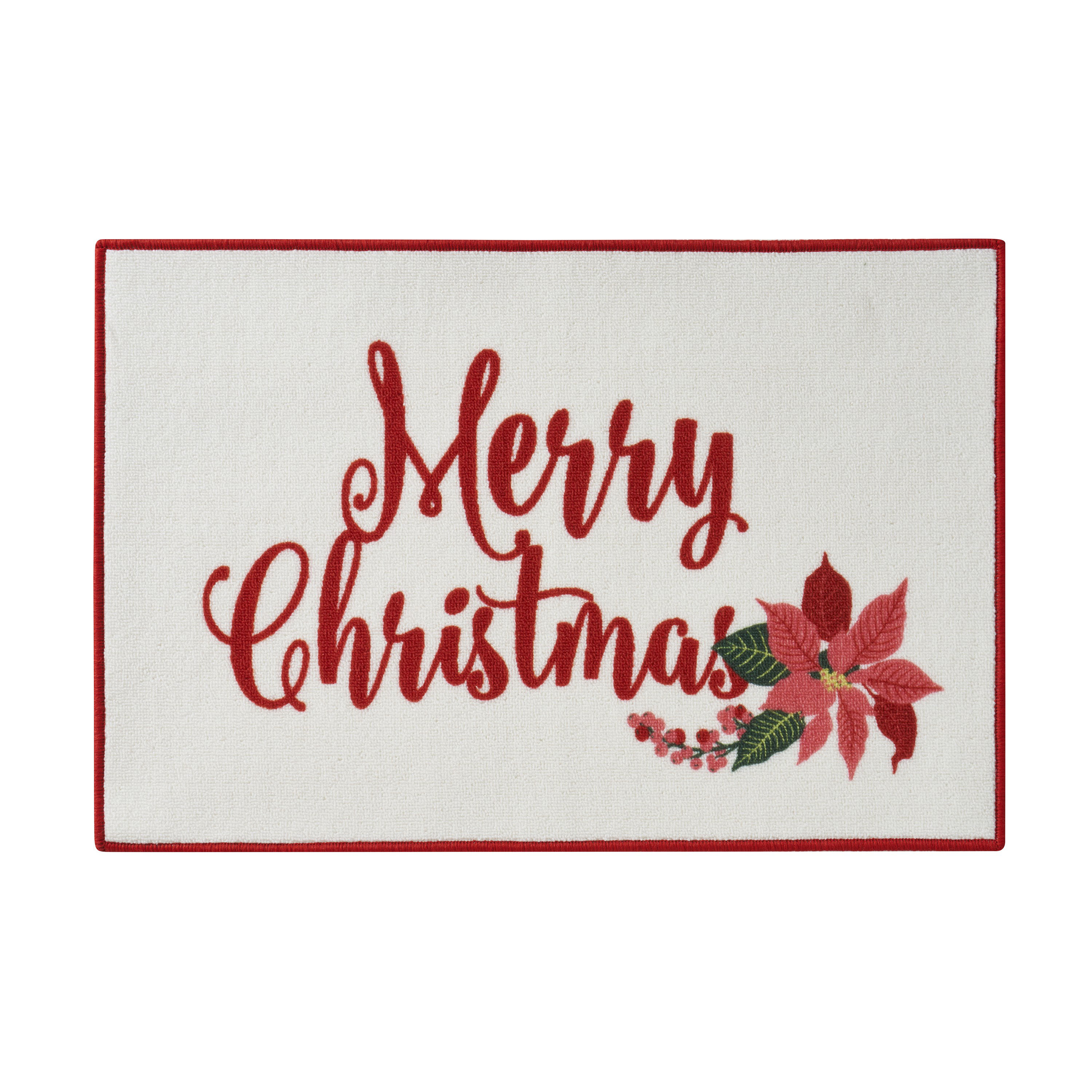 The Holiday Aisle® Home Kayveon White/Red Holiday Indoor Scatter Rug ...