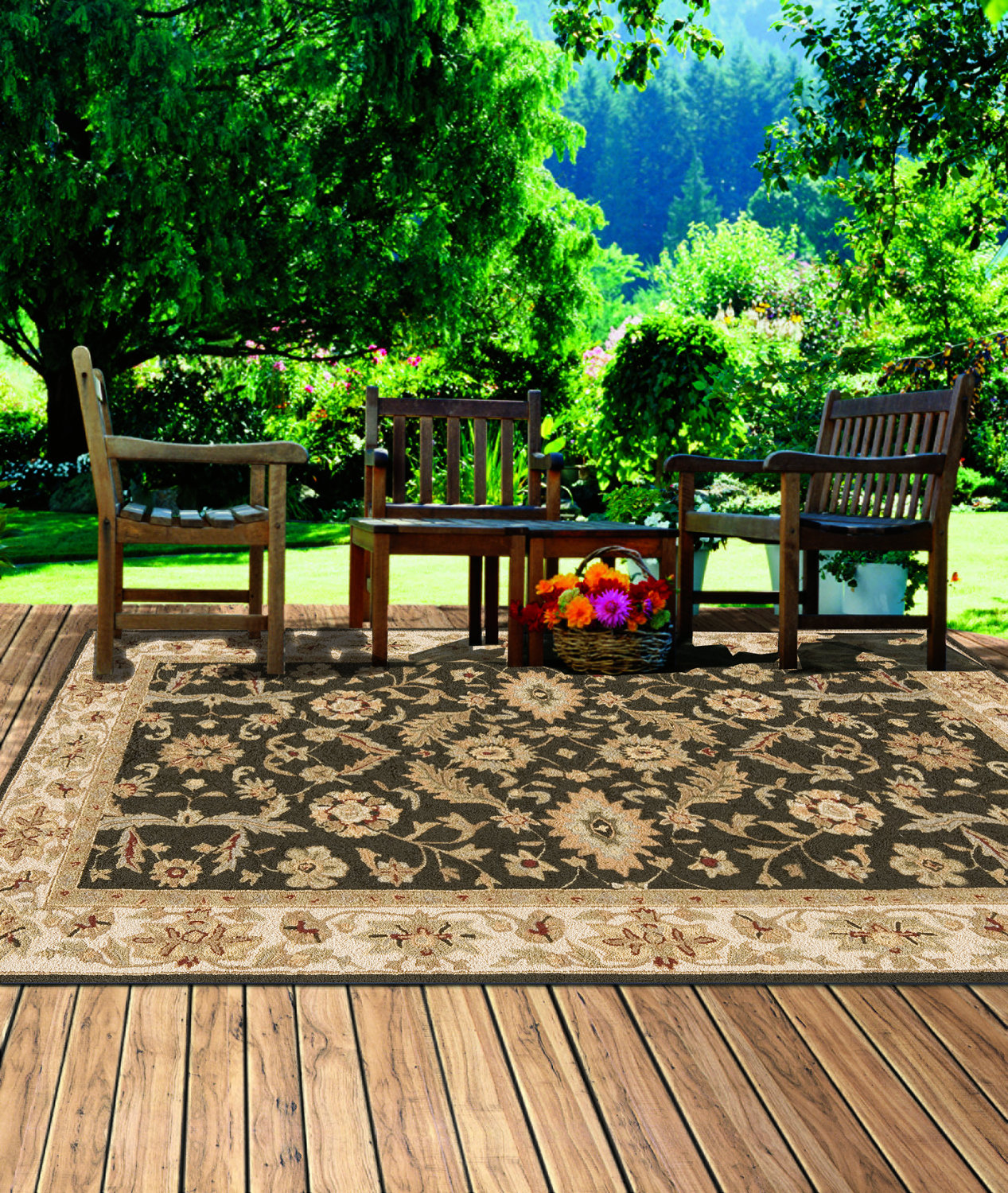 Momeni Veranda Hand-Hooked Moss Green Area Rug | Wayfair