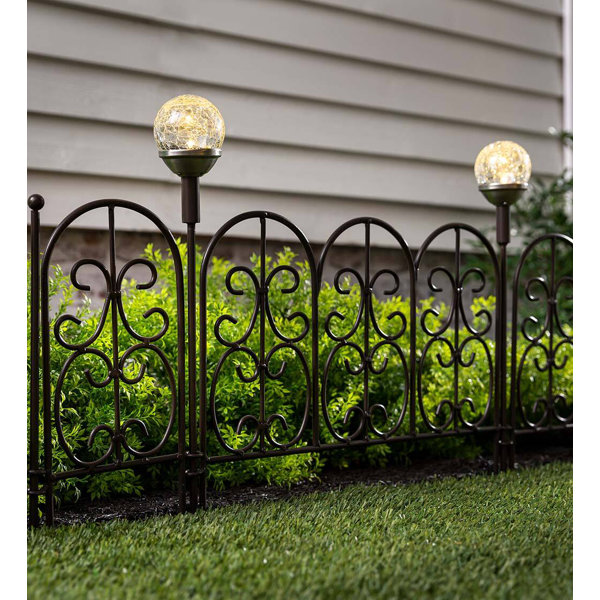 Evergreen Enterprises, Inc Black Metal Solar Montebello Lawn Edging Set ...