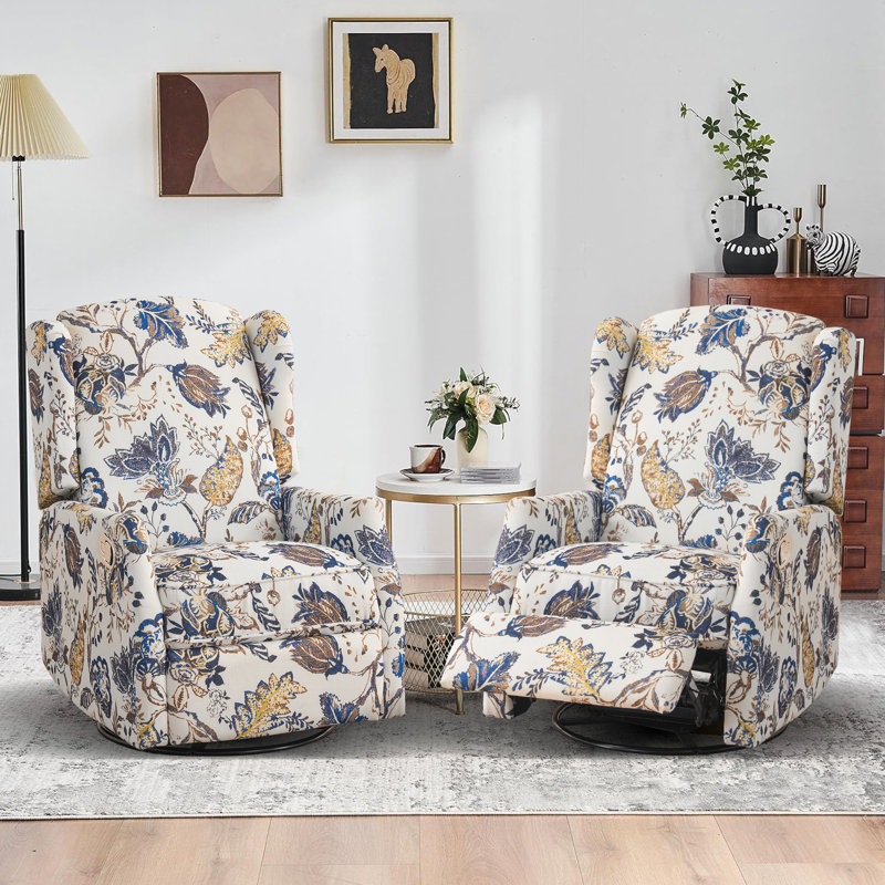 Lark Manor™ Swivel Rocker Recliner Set of 2-Printed Modern Rocker ...