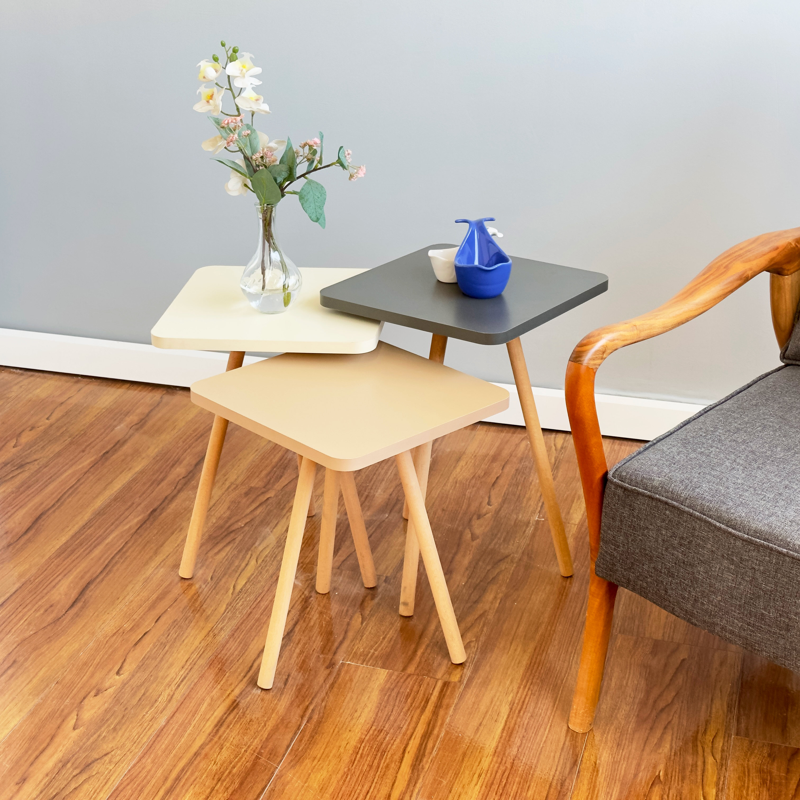 George Oliver Jermail 3 Piece Square Nesting Coffee Table Set | Wayfair