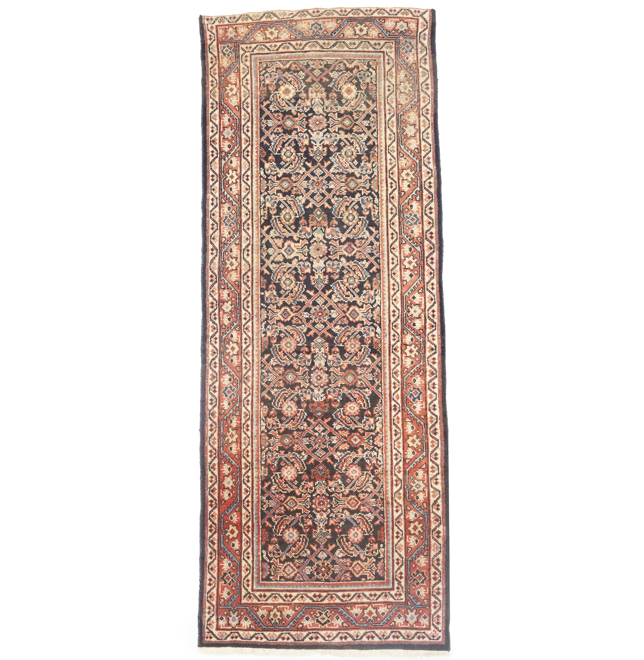 ADMINRUGS Muted Dark plum Traditional 4X10 Handmade Oriental Runner Rug ...