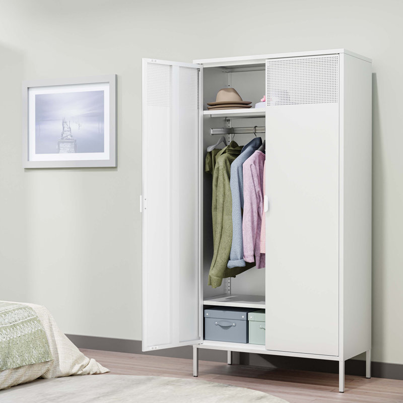 Ebern Designs Metal Wardrobe Storage Cabinet "& Reviews" | Wayfair