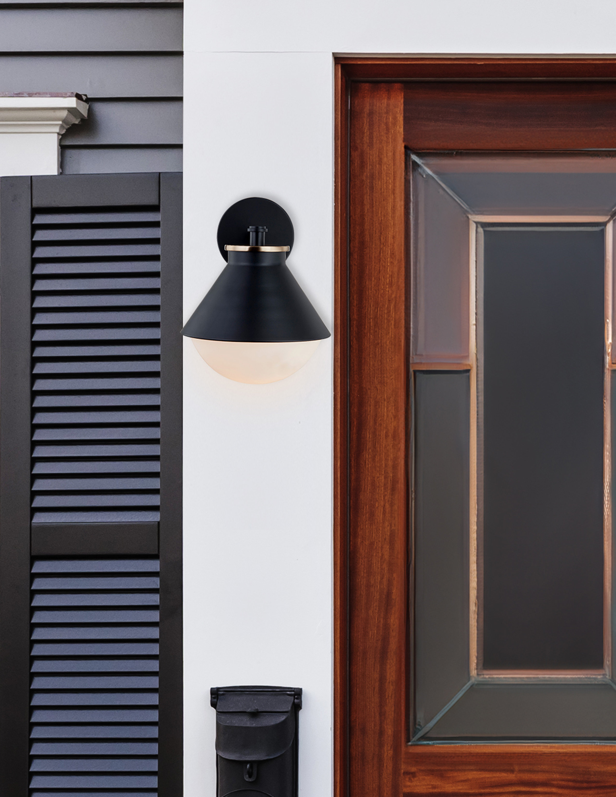 Justice Design Group Fusion-Ravelle Outdoor Wall Sconce-Matte Black w ...