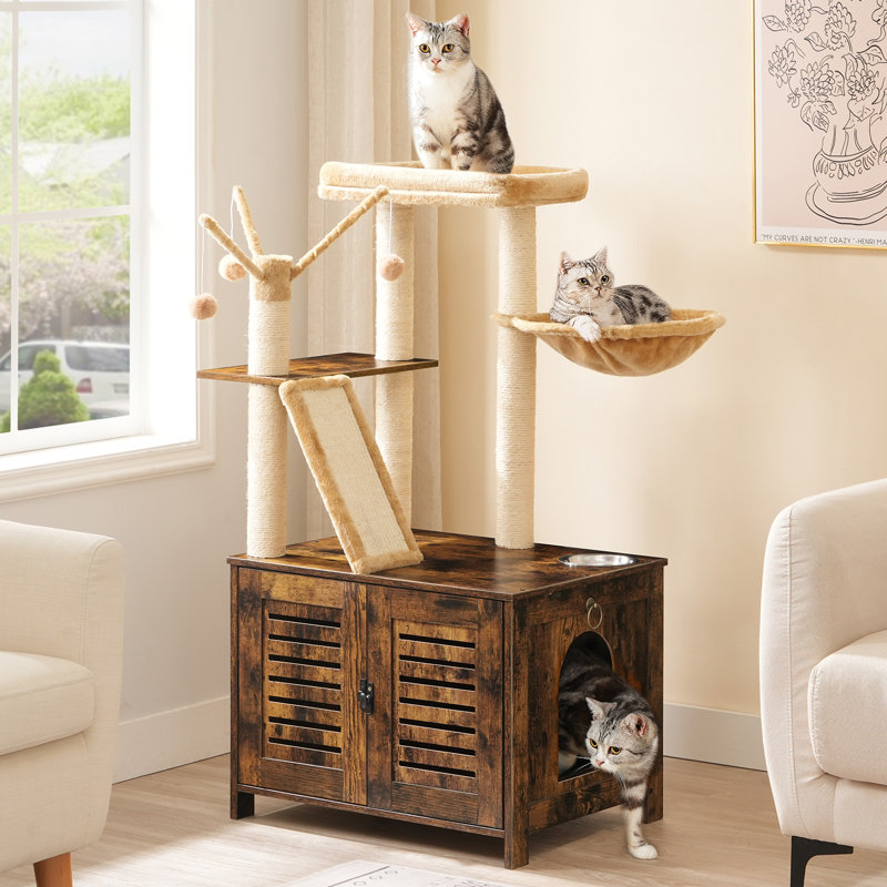 Archie & Oscar™ McCook 44" Tall Cat Tree with Litter Box Enclosure ...
