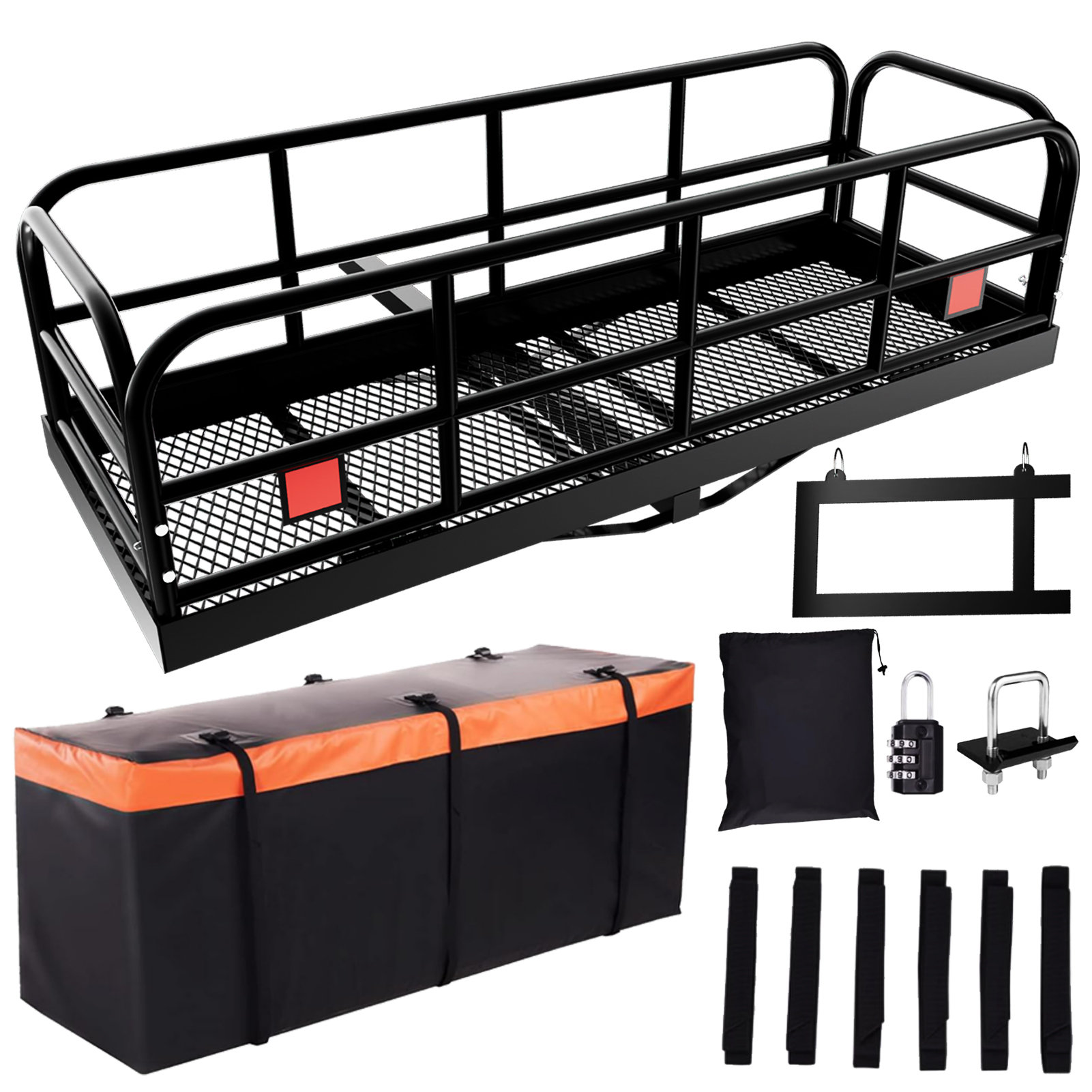 YZBAO Trailer Hitch Cargo Carrier 500 Lbs, Heavy Duty Hitch Cargo Rack ...