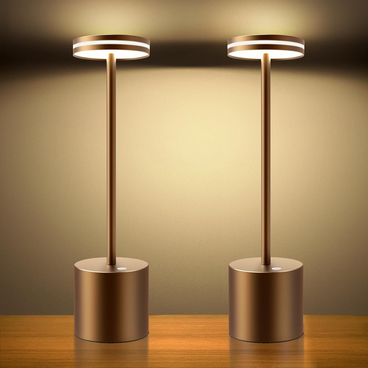Everly Quinn Cordless Table Lamps Set of 2,Battery Powered LED Portable ...