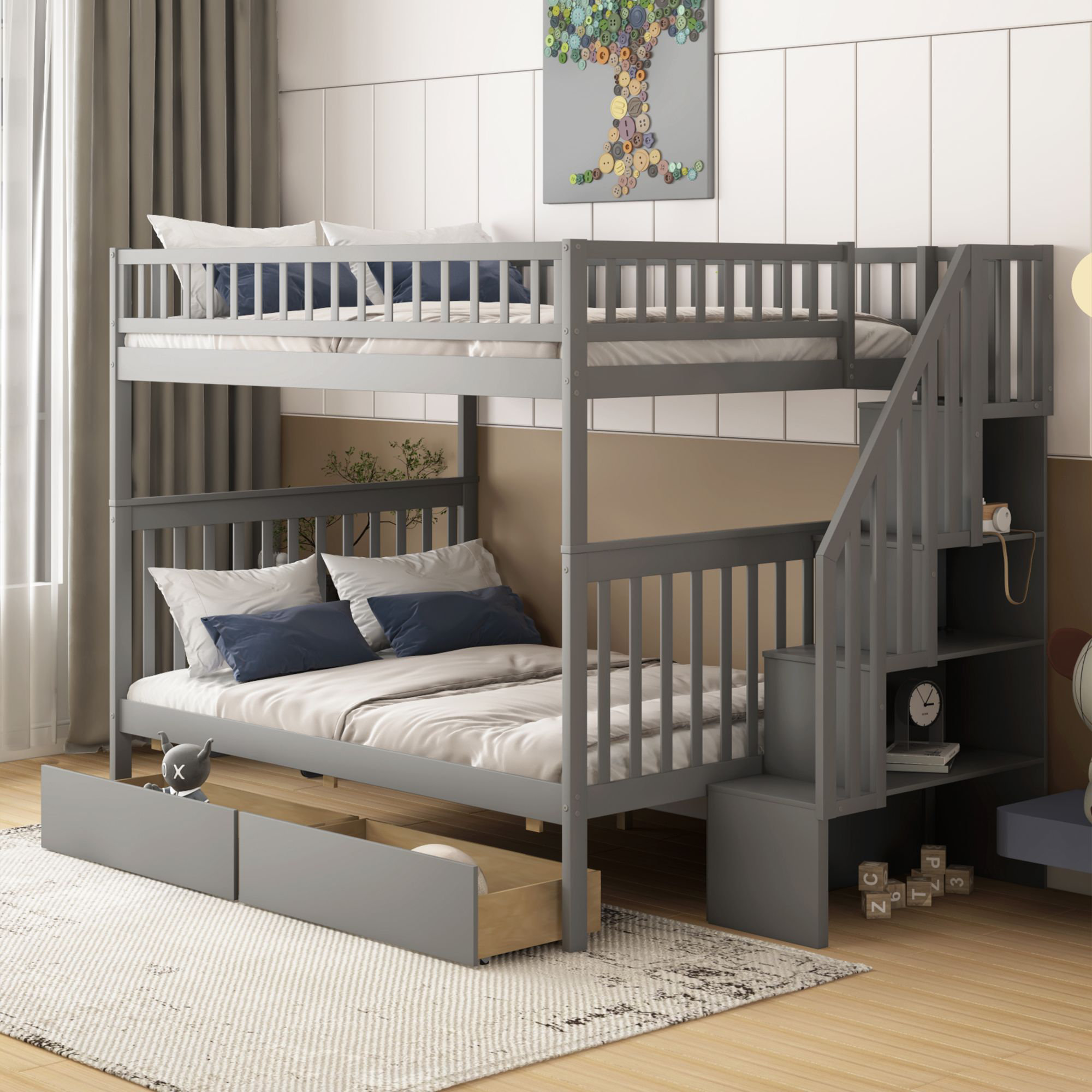 Harriet Bee Gerilyn Full Over Full Solid Wood Standard Bunk Bed by ...