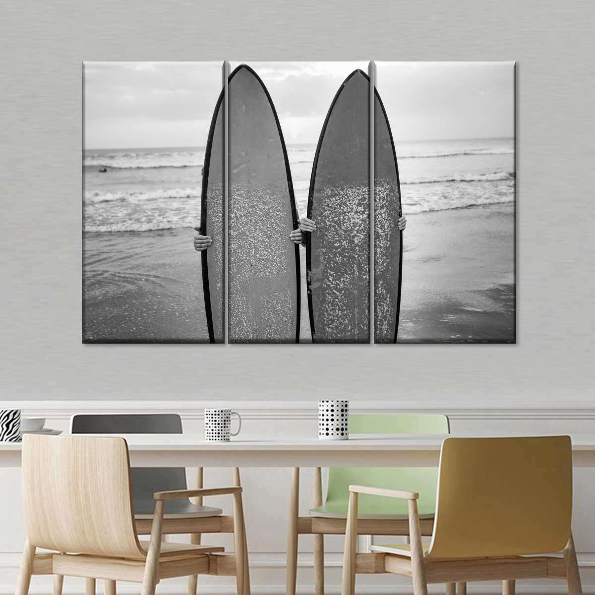 Beachcrest Home Monochrome Surfboards Wall Art Multi Piece Canvas Print ...