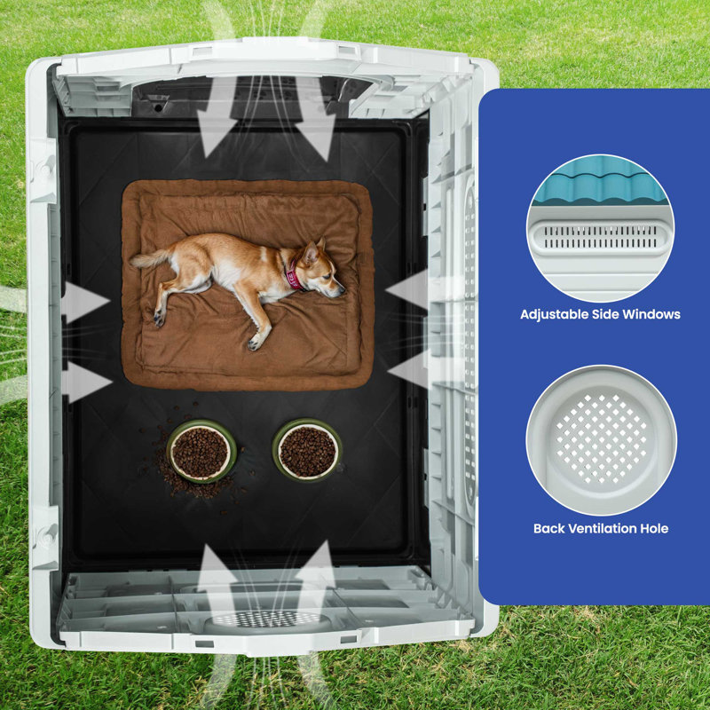 Tucker Murphy Pet™ Foldable Plastic Dog House with Skylight and ...