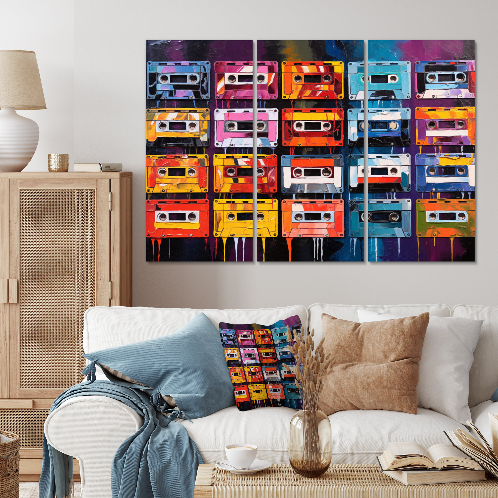 Design Art Cassette Tapes Retro Rhythms III - Music Metal Wall Art Set ...