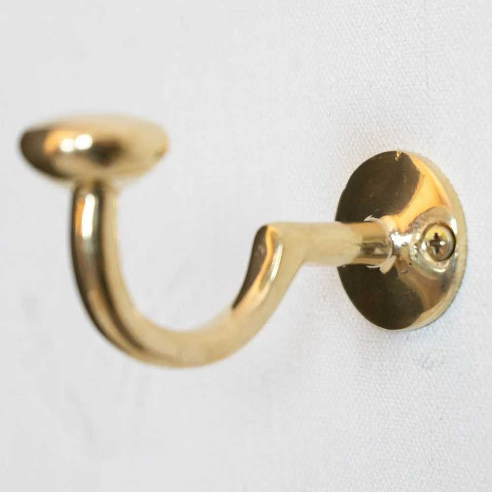 Mercer41 Handmade Unlacquered Solid Brass Wall Hooks 4 Inches Two ...