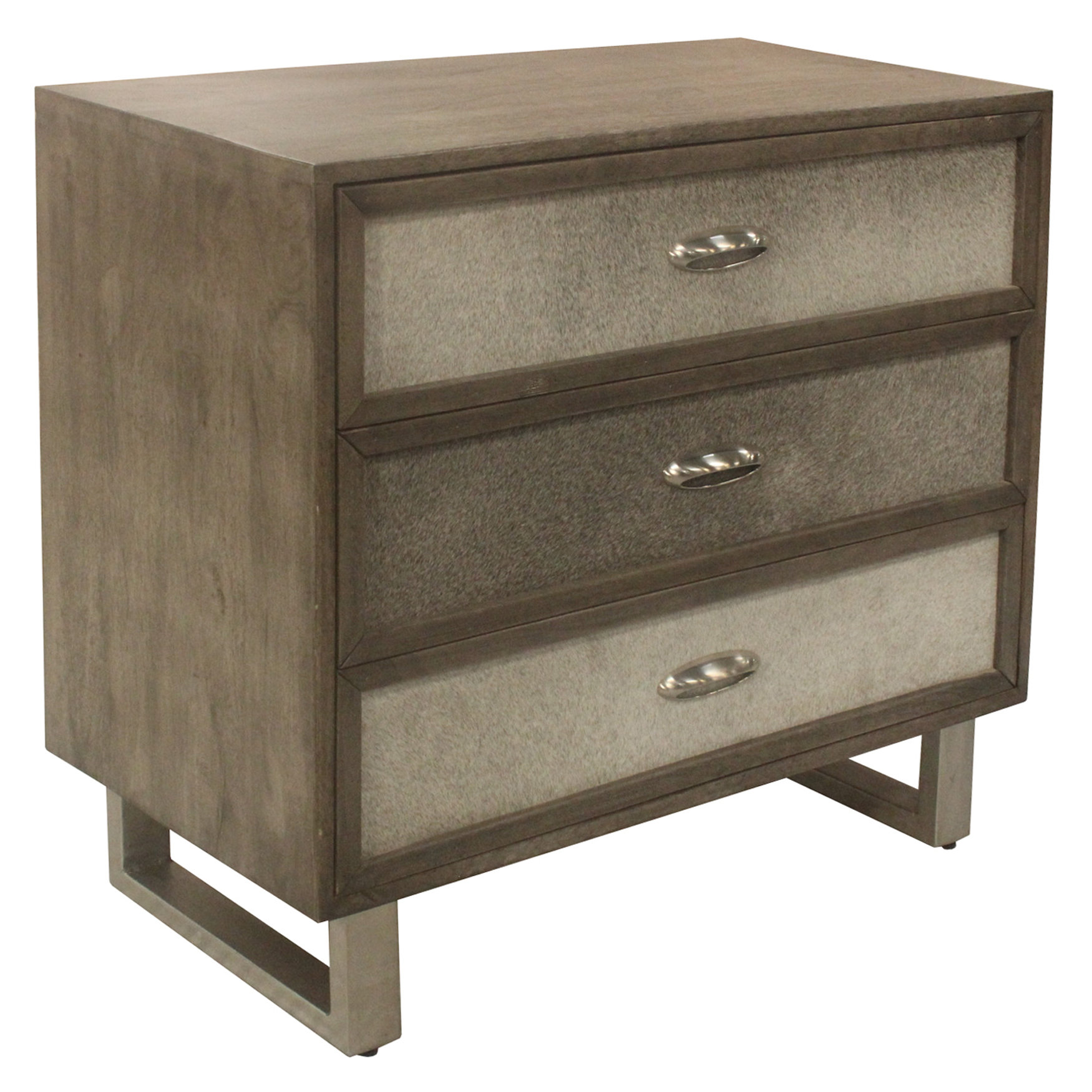Foundry Select Kupang 3 Drawer Grey Cowhide Chest - Wayfair Canada