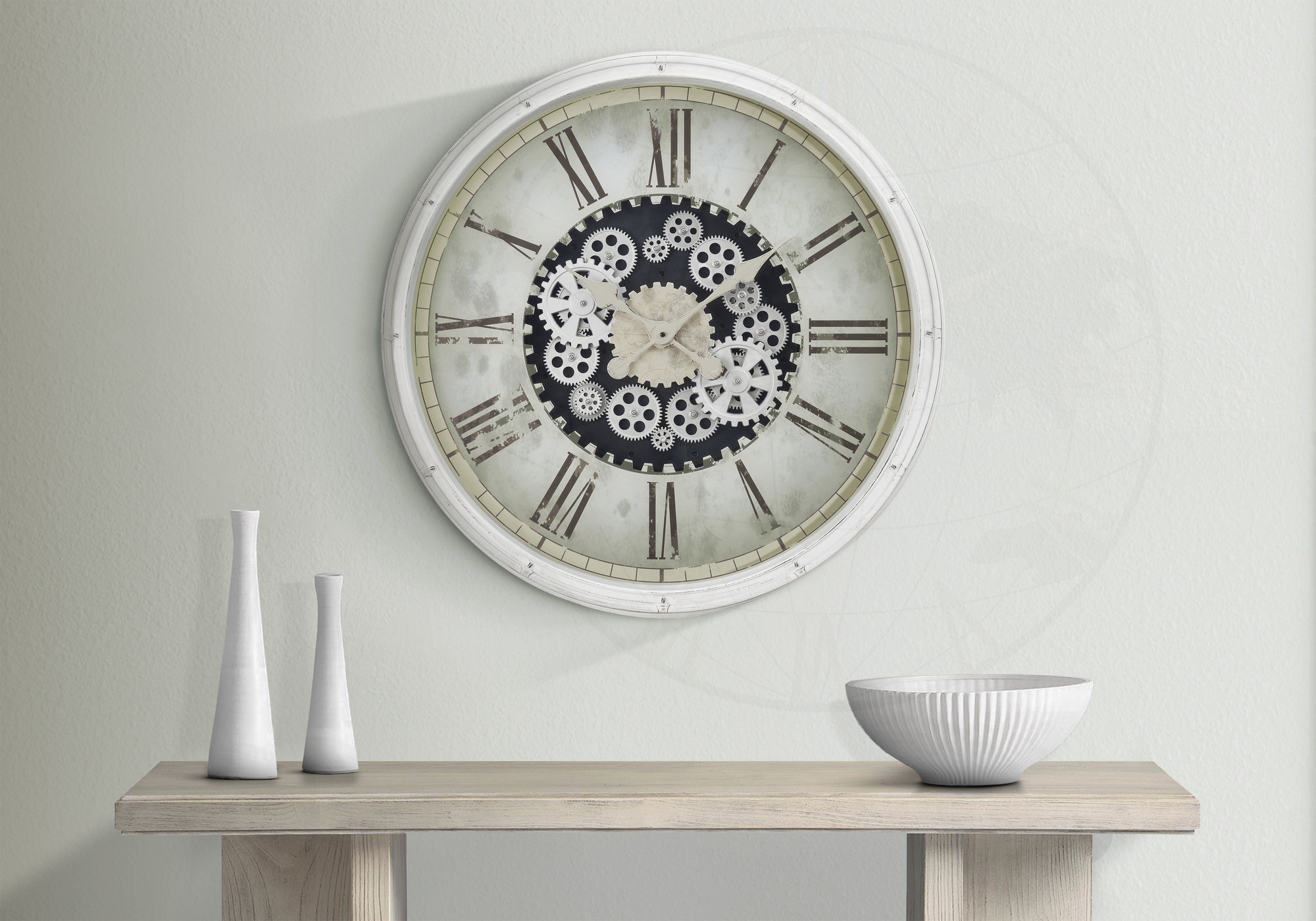 Williston Forge 30" Round Gear Mechanism Wall Clock | Wayfair