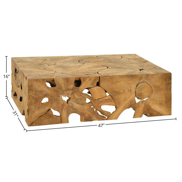 Dovetail Furniture Briar 47-Inch Rectangular Teak Root Block Style ...