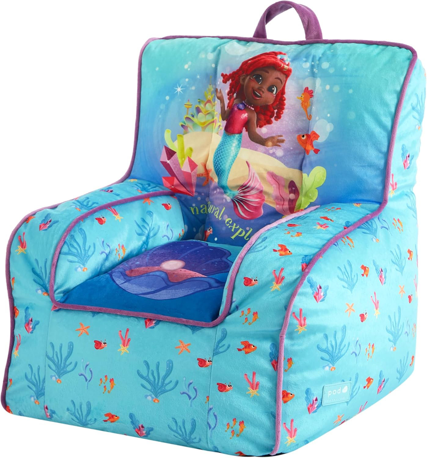 Disney Little Mermaid Ariel Toddler Square Bean Bag Chair | Wayfair