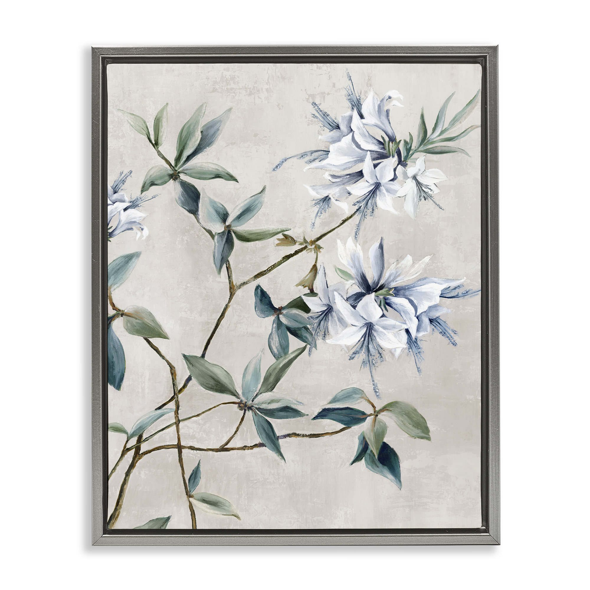 Red Barrel Studio® Clusters Flowers Framed Floater Canvas Wall Art ...