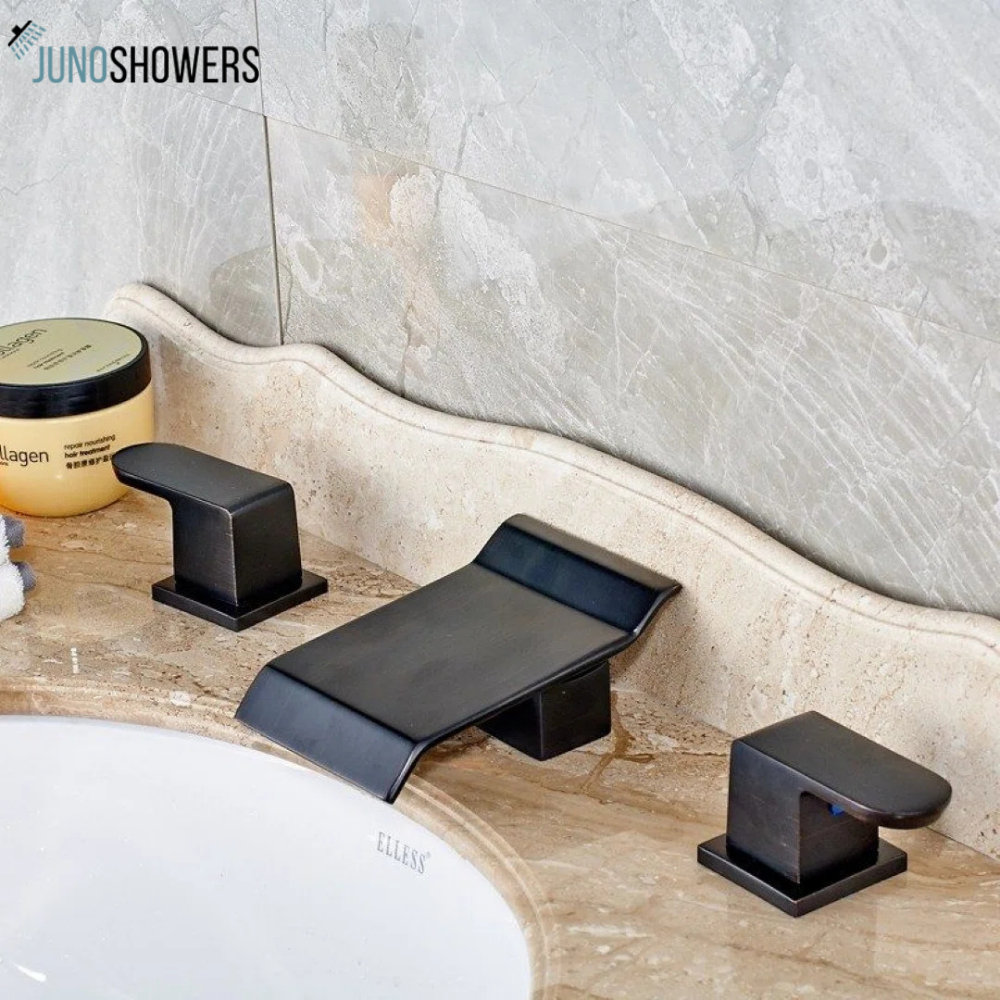 Juno Showers Juno Square LED Shower Head Set with Handheld Shower Water ...