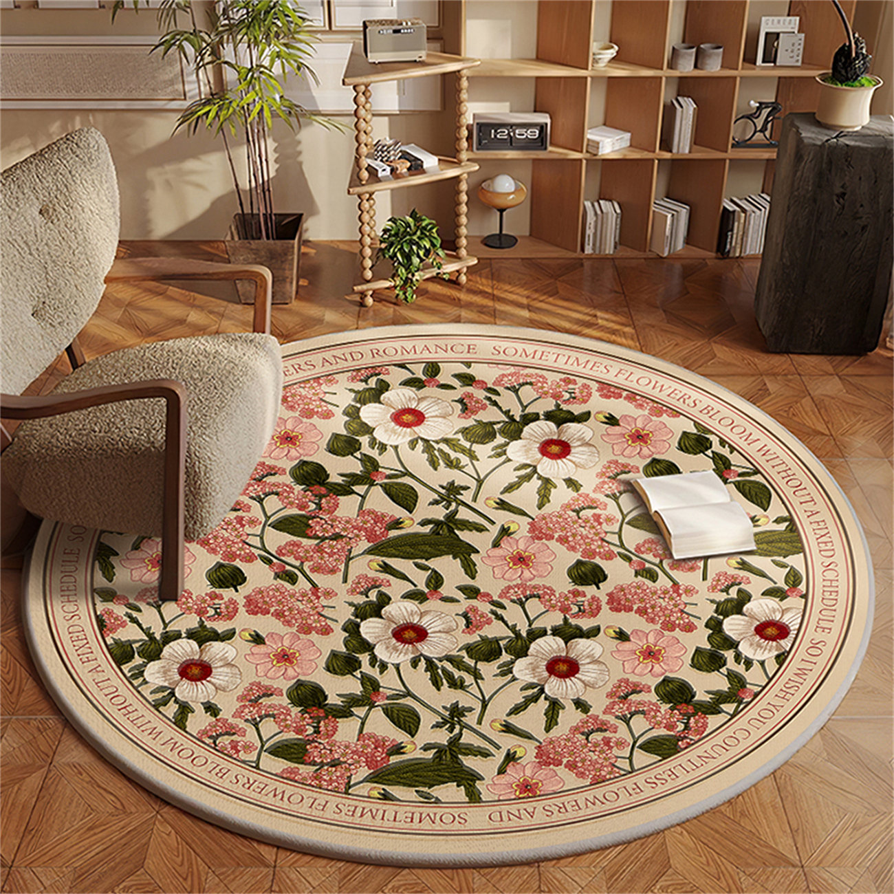 Lark Manor™ Vintage French Round Rug - Premium Coffee Table Rug For ...