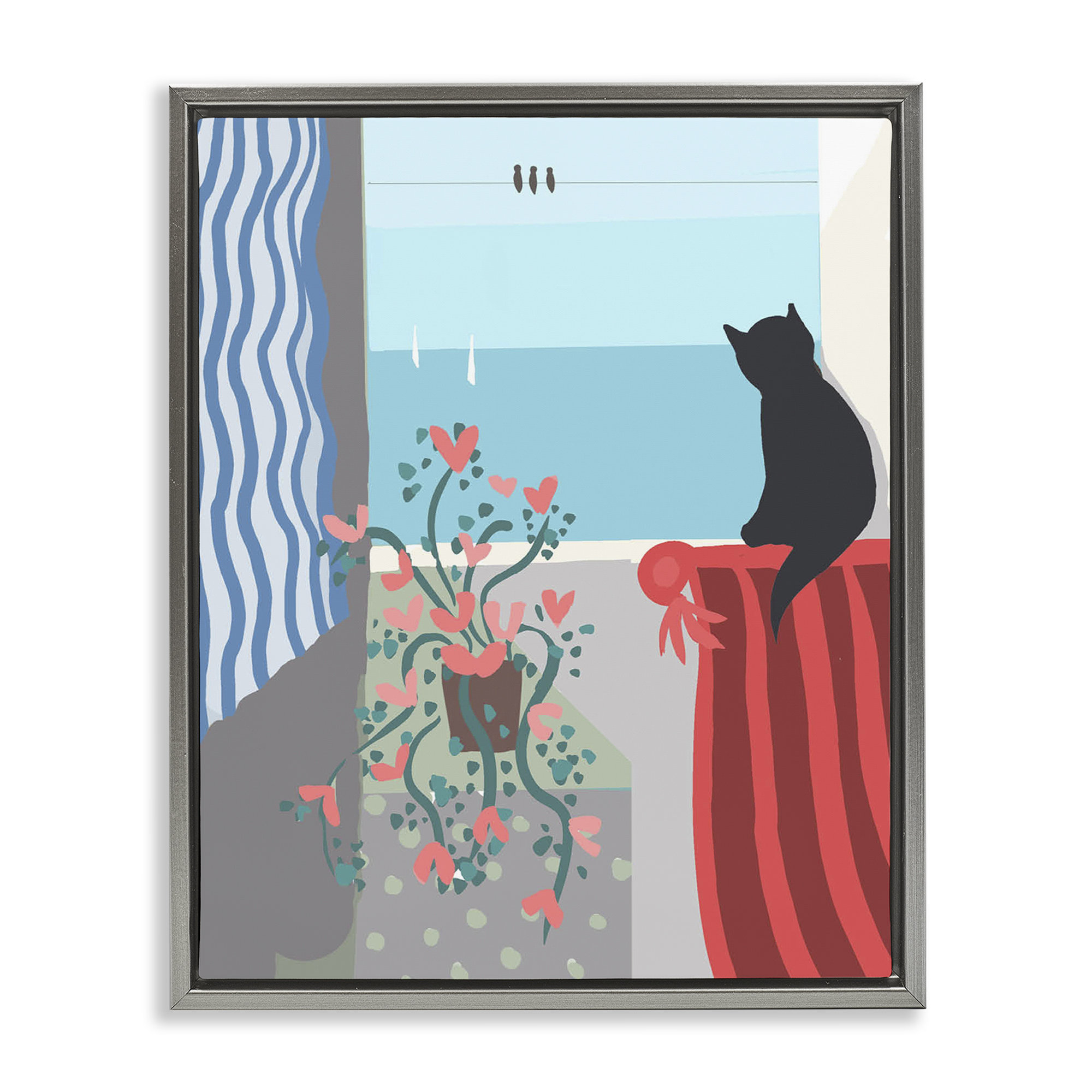 Winston Porter Window Beach View Framed Floater Canvas Wall Art by ...