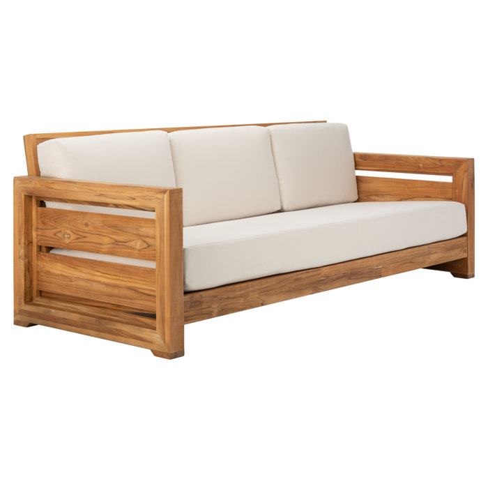Wade Logan® Brailon 83.5'' Teak Outdoor Patio Sofa & Reviews | Wayfair