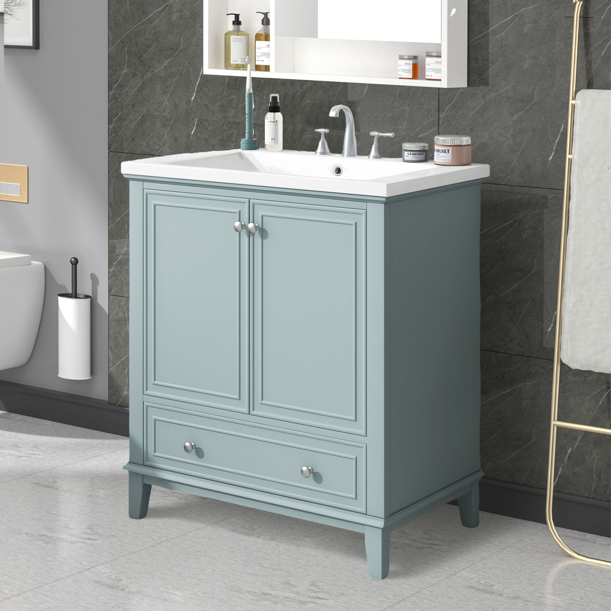 Magiccactus 29.5'' Single Bathroom Vanity Base Only in Green | Wayfair