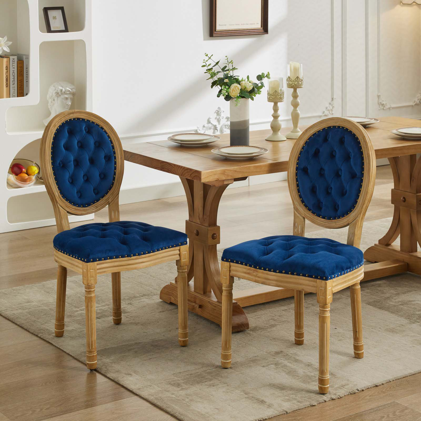 Astoria Grand Solid Wood Frame Dining Chair with Nailhead Trim | Wayfair