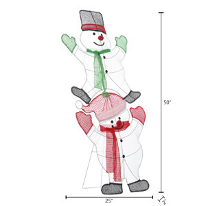 The Holiday Aisle® Stacked Snowman Lighted Display & Reviews | Wayfair