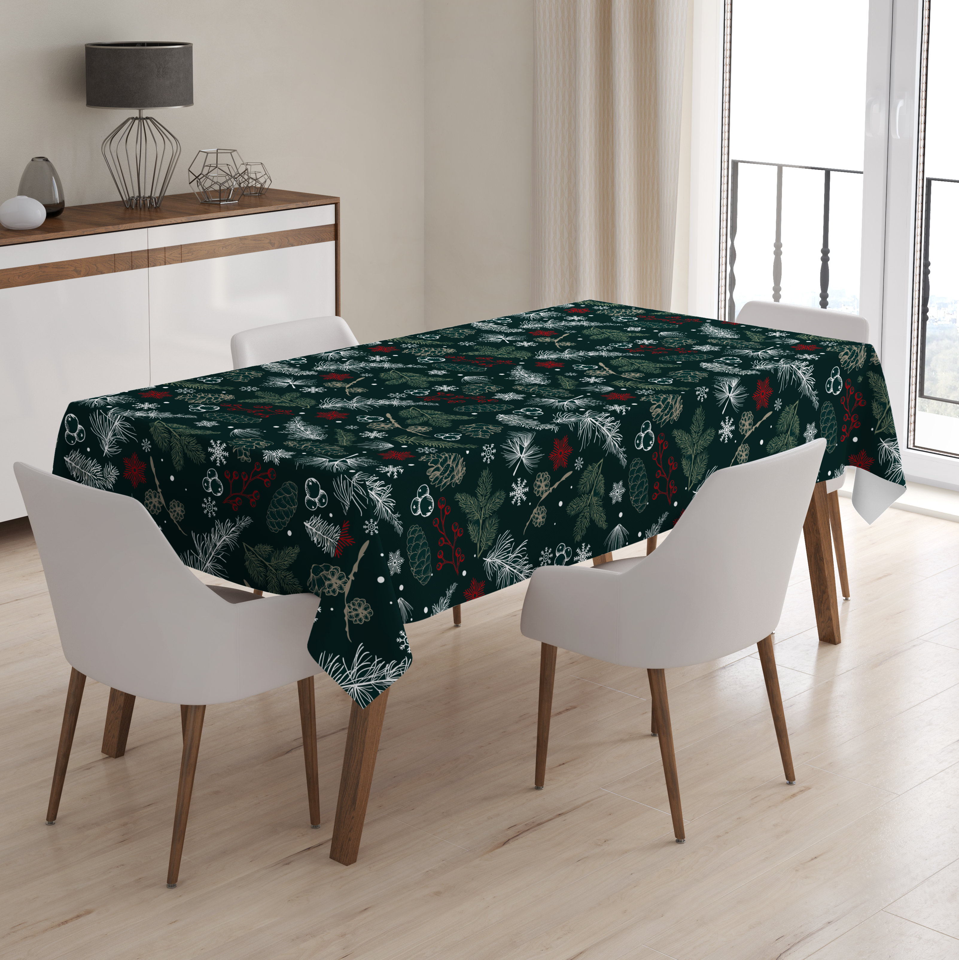 The Holiday Aisle® Tablecoth 52x52 Fir Branches - Wayfair Canada