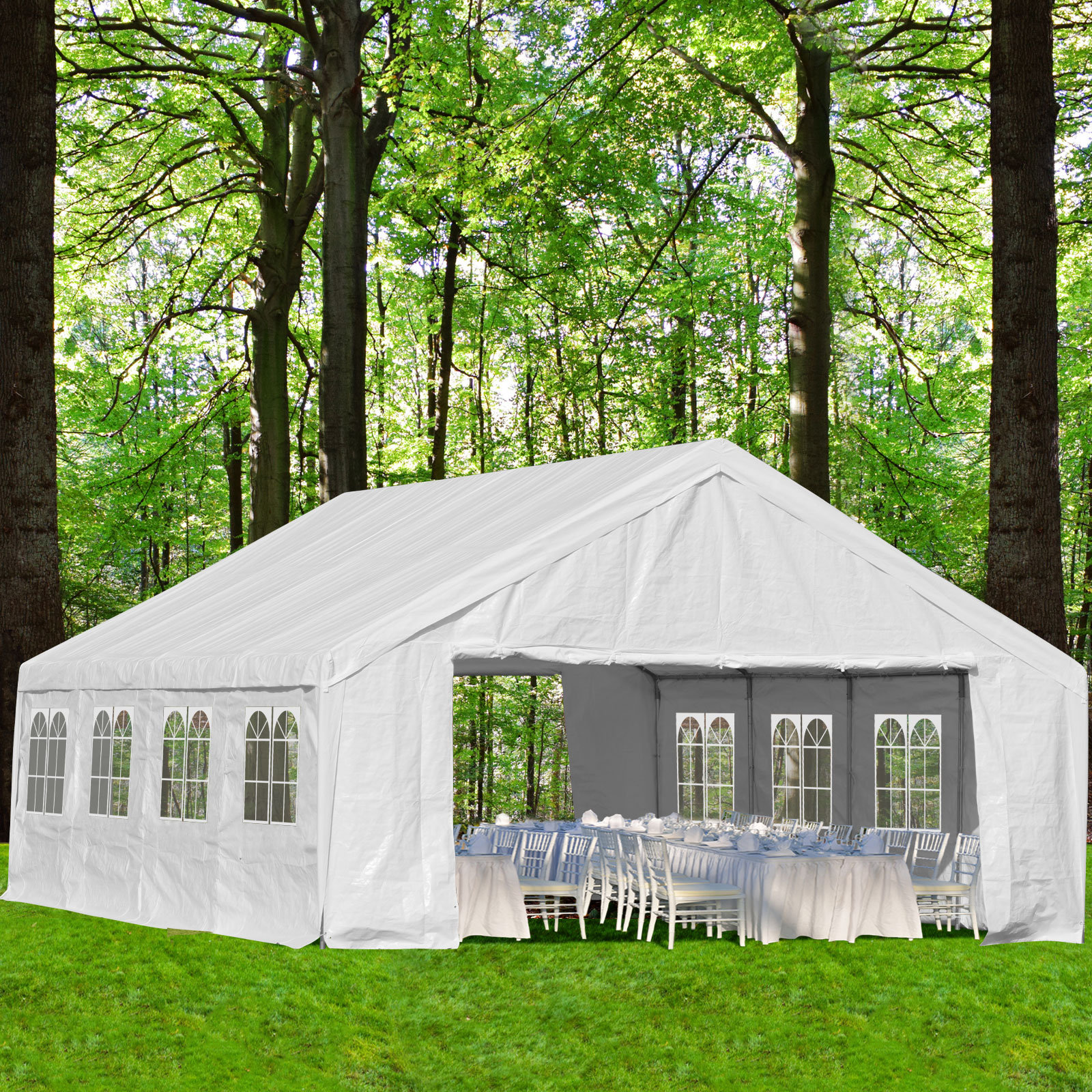 Aoodor Galvanized 20 Ft. W x 26 Ft. D Metal Party Tent | Wayfair